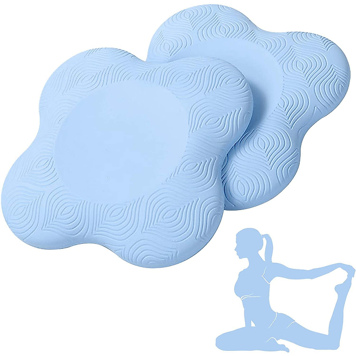 Zealtop Yoga Knee Pad Cushion Extra Thick for Knees Elbows Wrist Hands Head Foam Yoga Pilates Work Out Kneeling pad(Light Blue)