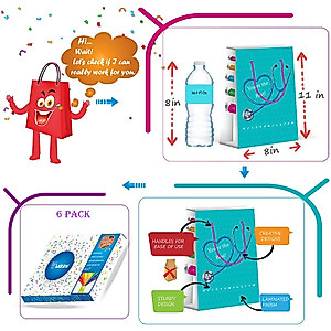 LARZN - Celebrate With an Impression Premium Nurse MEDIUM Gift Bags, 6 Pack