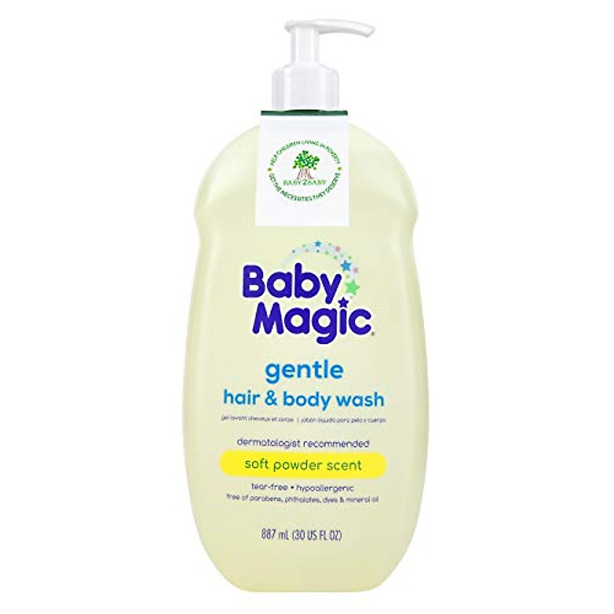 Baby Magic Gentle Hair & Body Wash, Soft powder scent, 30 Fl Oz, Pack of 4, With nourishing Calendula and Coconut Oil