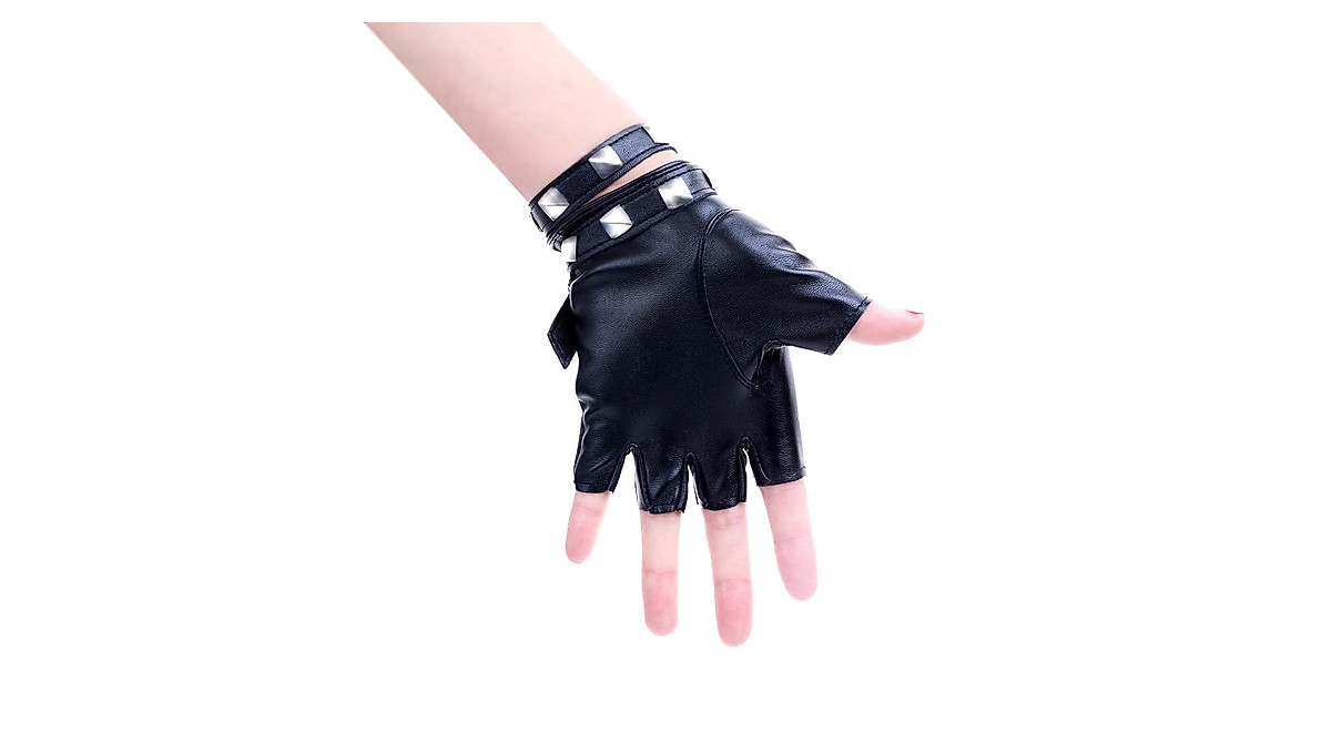 Stylish JISEN Half Finger PU Leather Performance Gloves