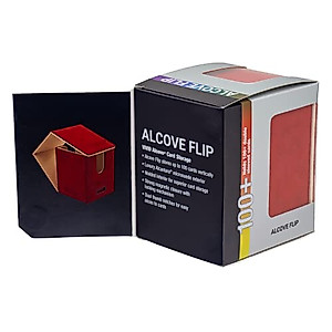 Ultra Pro - Vivid Alcove Flip Deck Box (Red) - Protect and Store up to 100 Double Sleeves Standard Size Cards, Perfect for Sports Cards, Gaming Cards & Collectible Trading Cards