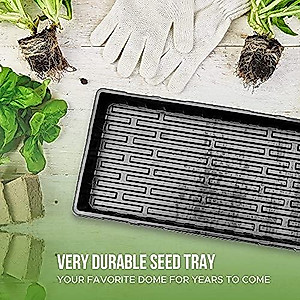 Seed Starter Trays and Humidity Domes - 6 Pack 1020 Trays Cloning Germination and Propagation - Plastic Plant Trays Propagation Domes - Microgreens Growing Trays Seedling Starter Trays No Holes