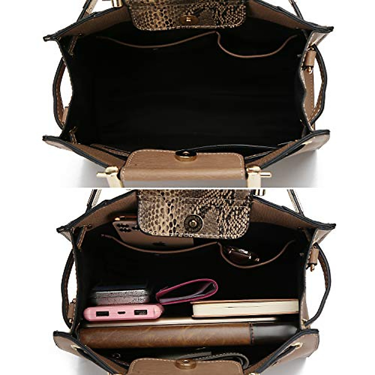 MKF Crossbody Satchel Bags for Women - PU Leather Pocketbook Handbag - Shoulder Strap, Lady Top Handles Purse Blush