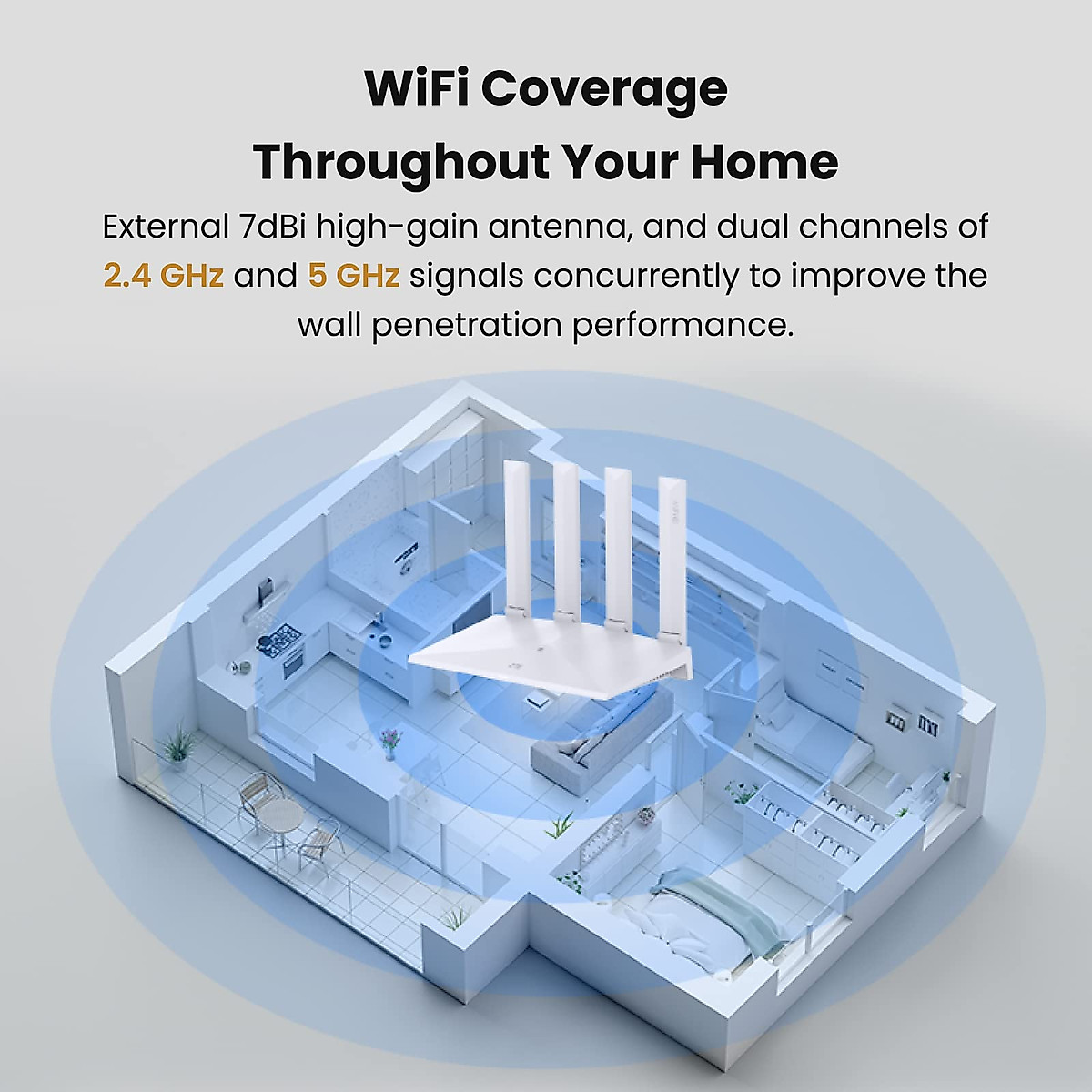 ZTE Ax3000 Pro WiFi 6 Router – Dual Band Router for Wireless Internet, Speed up to 3 Gbps, Supports Guest WiFi, Parental Controls, QoS, NFC Connection, Router with Large Coverage for Gaming Streaming