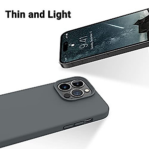OTOFLY Designed for iPhone 14 Pro Case, Silicone Shockproof Slim Thin Phone Case for iPhone 14 Pro 6.1 inch (Space Gray)