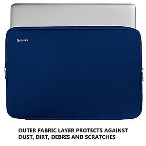 15.6 Inch Laptop Sleeve, Durable Shockproof Protective Cover Flip Case Briefcase Carrying Bag Compatible with 15.6" HP, ASUS, Lenovo, Acer, Notebook, Computer, Ultrabook, Chromebook, Blue