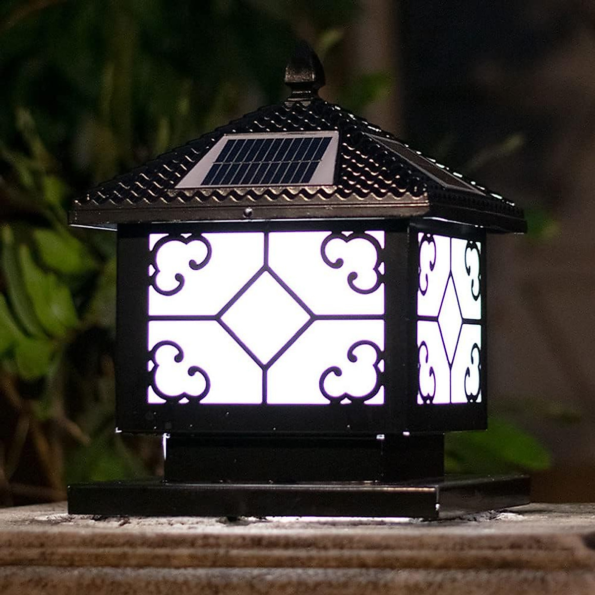 MODEBHD Traditional Gate Wall Outdoor Post Light, Decoration Garden Solar Light, Creative Landscape Column Head Lamp, Personality Patio Pillar Lamp, Waterproof Household Pillar Lantern