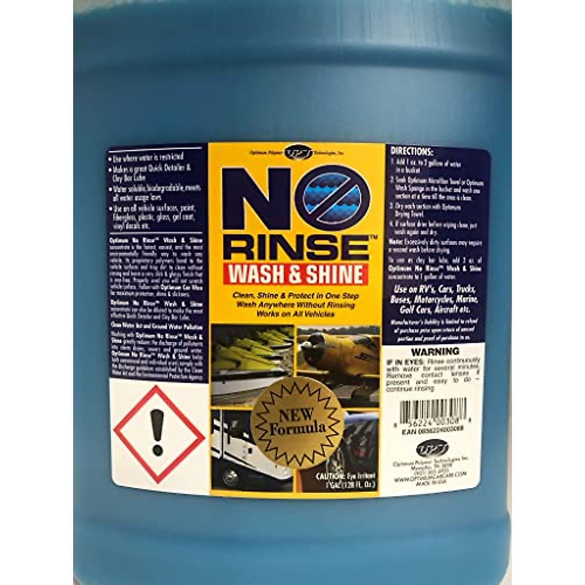 Optimum No Rinse Wash and Shine - ONR Car Wash, 1 Gallon, New Formula Version 5, Safe on Paint, Coatings, Wraps, and Interior, Rinseless Wash provides an Eco Friendly Car Wash Option