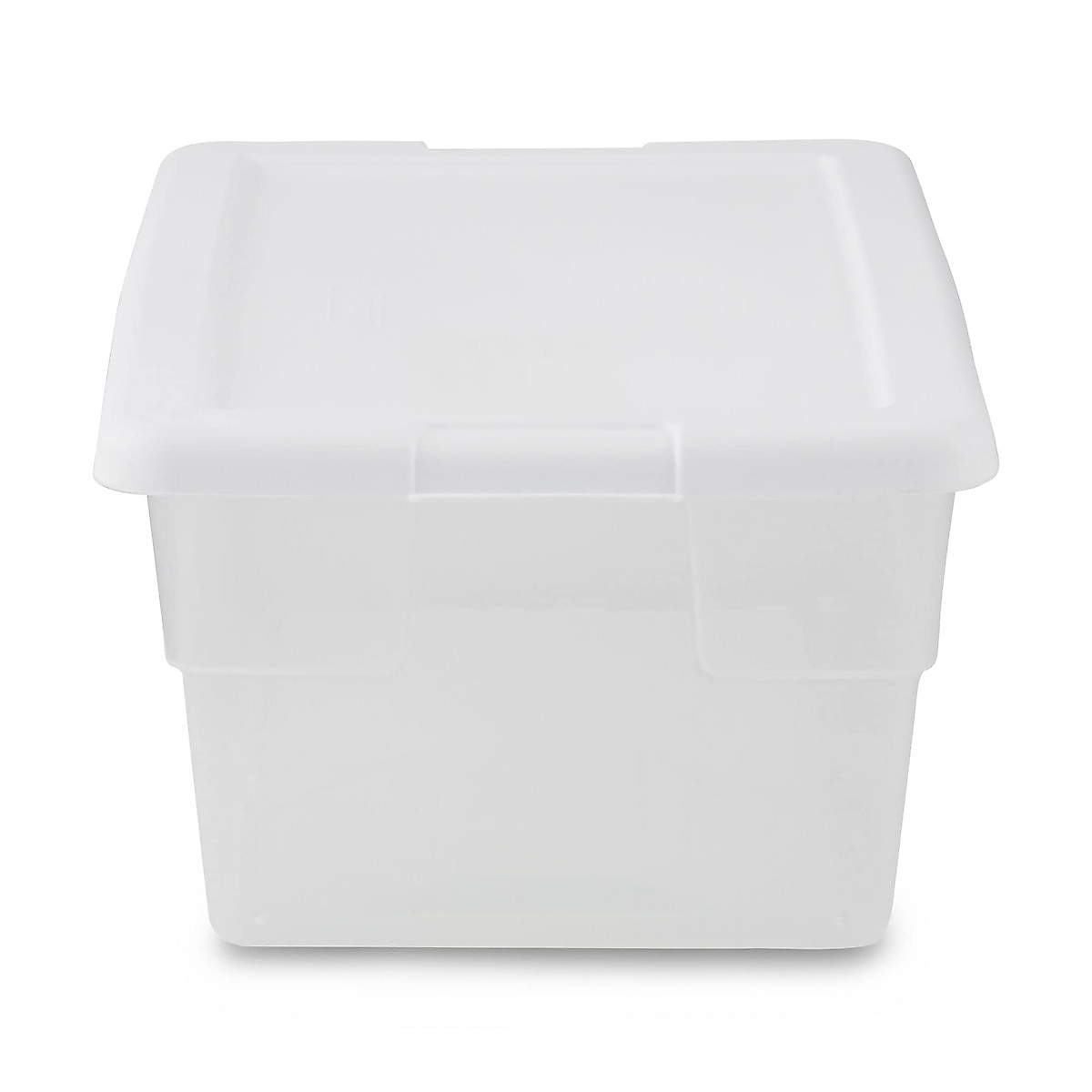 Sterilite 6 Quart Clear Stacking Closet Storage Tote Container with White Lid