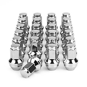 glorider M14x2.0 Lug Nuts for 2000-2014 F-150, 24pcs Solid One-Piece 14x2 Lug Nuts, OEM Factory Style LugNut Compatible with 2000-2014 Ford F150, Replacement for #4L3Z1012A #7L1Z1012A