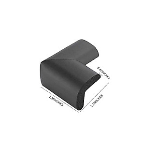 Kasuyi 12Pcs Baby Proofing Edge Corner Protector,Soft High Resilient Table Bumper Guard,Use for Chair,Table,Cabinet,Fireplace,Black