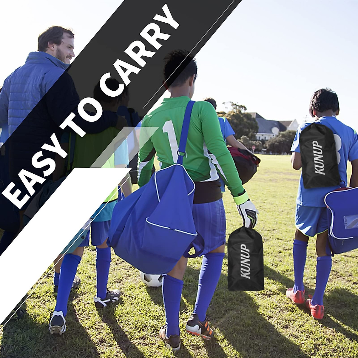 Kunup Kid Soccer Goal for Backyard 9x5FT Large Portable Soccer Net for Backyard Folding Soccer Goal Practice Net with Carrying Bag for Outdoor Indoor