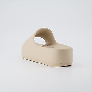 CUSHIONAIRE Women's Ninja platform slide sandal with +Comfort, Khaki 10