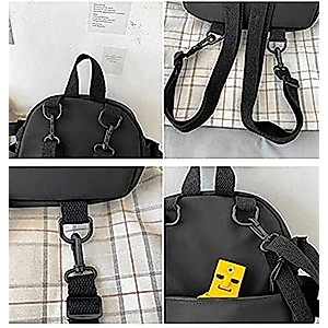 Fashion Girl School Bag Kawaii Backpack Waterproof Nylon with Kawaii Pendant Backpack Portable (Color : Pink)