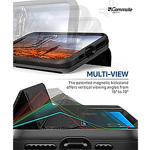 VENA vCommute Wallet Case Compatible with Apple iPhone 11 Pro (5.8"-inch 2019), (Military Grade Drop Protection) Flip Leather Cover Card Slot Holder with Kickstand - Space Gray