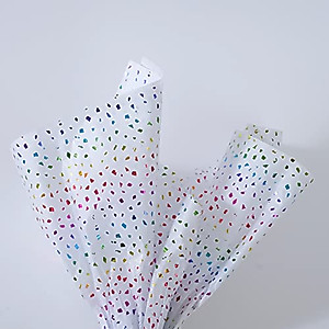 25 Sheets Rainbow Glitter Tissue Paper, 20"*28" Rainbow Sparkle on White Wrapping Paper, Confetti Tissue Paper for Birthdays, Baby Showers, Unicorn Party, Weddings, Christmas Gift Wrapping