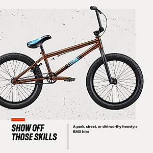Mongoose Legion L40 Kids Freestyle BMX Bike, Intermediate Rider, Boys and Girls Bikes, 20-Inch Wheels, Hi-Ten Steel Frame, Micro Drive 25x9T BMX Gearing, Copper