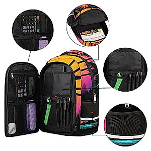 Backpack college Laptop Bookbag, Parrot Middle/High School Bag for Girls Boys Elementary Student Kids Backpack Daypack (Color698)