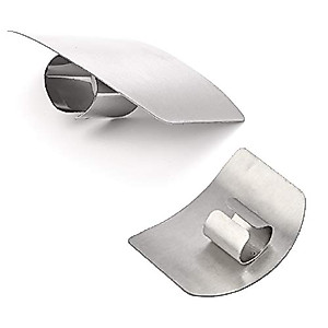 Zeltauto Finger Guard Slicing Cutting Protector 2.6 Inches Stainless Steel Finger Protector Cutting