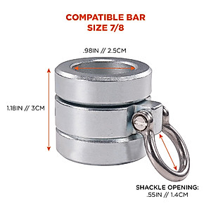 Ergodyne Squids 3791 Sleever Bar Lock Collar with Tethering Attachment Point for Tool Lanyard, Compatible Bar Size 7/8