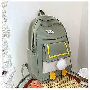Kawaii Backpack Duck School Bag Casual Korean Version for Students Teens Aesthetic Cute Adorable Cartoon (Green)