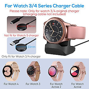 Stand for Samsung Galaxy Watch 4/Watch 4 Classic/Watch 3 41mm 45mm/Active 2 40mm 44mm, Non-Slip Silicone Charging Dock Holder, Charger Bracket with Integrated Cable Management Slot [No Cable], Black