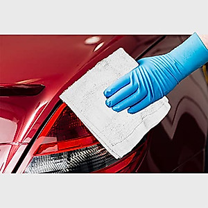 ZUPERIA Cotton Terry Towels Cleaning Cloths, 100% Cotton Terry Cloth Bar Rags White Bar Towels, Multipurpose High Absorbent Pack of 50 (12"x12") Terry Towels for Detailing or Painters (White)