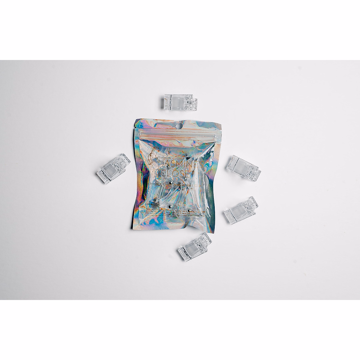 Jasmine’s Closet® Premium Nail Clips (5 Pack) - Eliminate Air Bubbles - Strong, Sturdy & Sets Glue Perfectly - Salon Quality Nails at Home