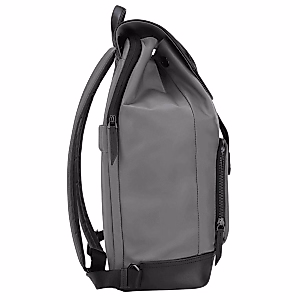 Targus Newport Drawstring Travel and Commute Backpack, Sleek Professional Design with Water-Repellent Nylon, Magnetic Secure Closure, Protective Sleeve fits 15-Inch Laptop, Gray (TSB96404GL)