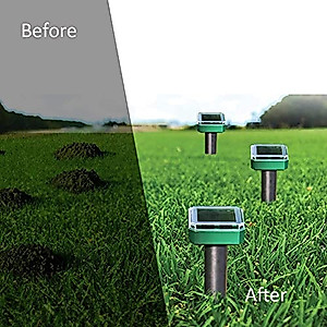 Solar Sonic Mole Repellent 4 Pack Gopher Repellent Groundhog Detergent Protect Outdoor Lawn and Garden