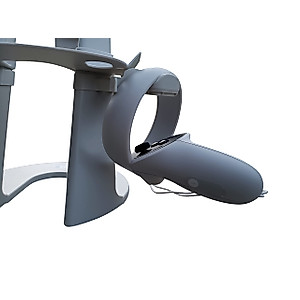 TNE VR Stand Headset and Controller Display Holder Mount Station for Quest 2/Quest and Rift S Virtual Reality Gaming System (White)