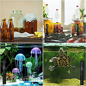 Dbgogo Brewing Aquarium Thermometer Strip, 7 PCS 39℉ to 97℉ & 4℃ to 36℃ Clear Crystal Numbers Adhesive Brewing Aquarium Temperature Sticker for Sticking on Fish Tank/Wine/Beer/Kombucha Jars Bottles