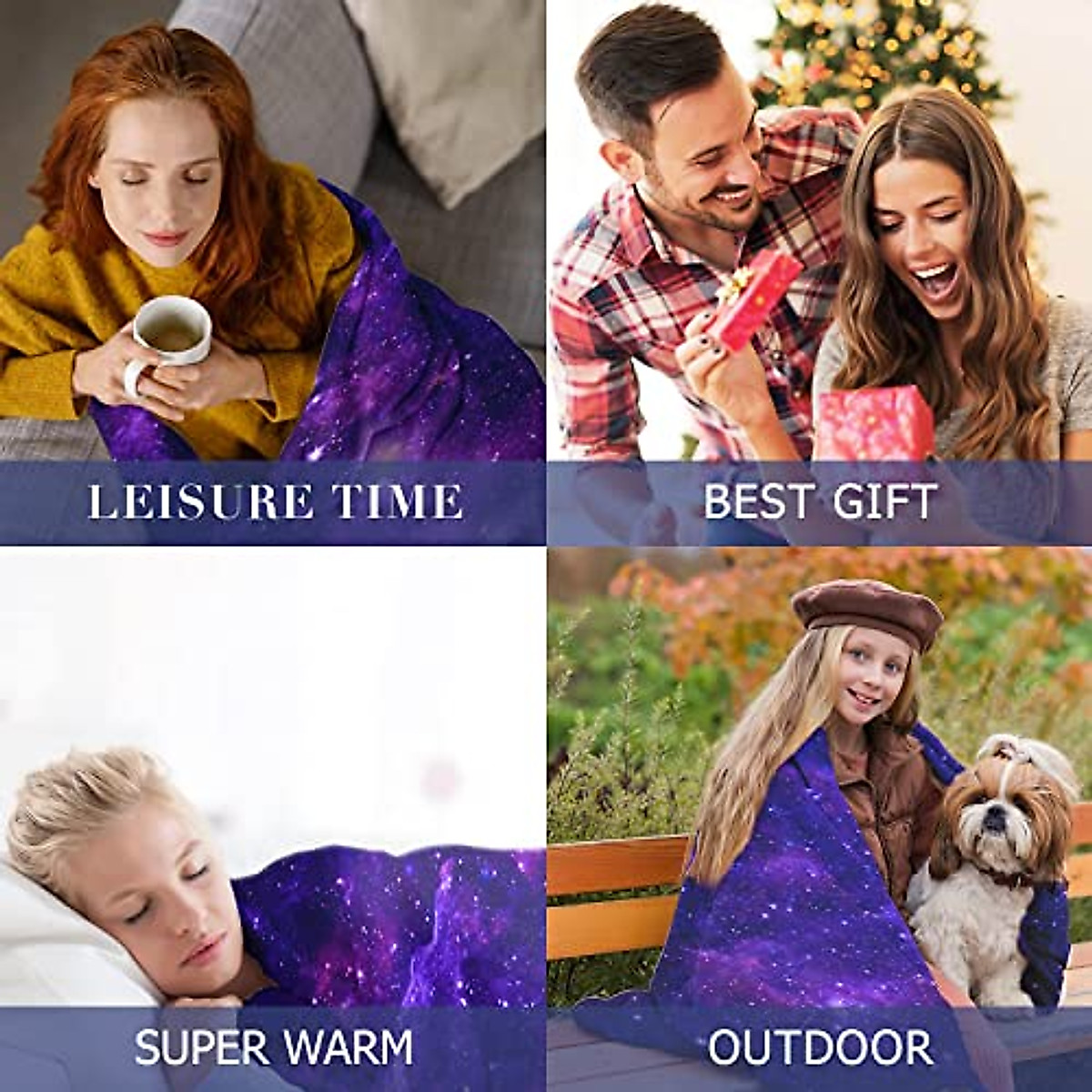 Ultra-Soft Cozy Flannel Fleece Throw Blankets 40"x50", Smooth Warm Fuzzy Plush Blankets for Sofa Bed Kids Adults (Galaxy Solar System Universe Space Astronomy)