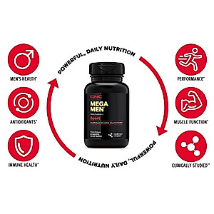GNC Mega Men Sport Daily Multivitamin for Performance, Muscle Function, and General Health -180 Count