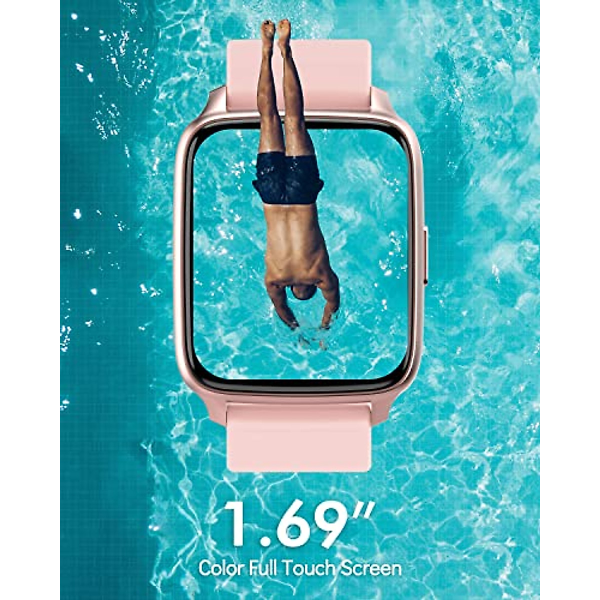 Deeprio Smart Watch 1.69 inch for Android Phones and iOS Compatible iPhone Samsung Men Women HD Screen Oxygen Pleasure Heart Rate Monitor IP68 Waterproof Smartwatch Fitness Tracker Fitness Watch