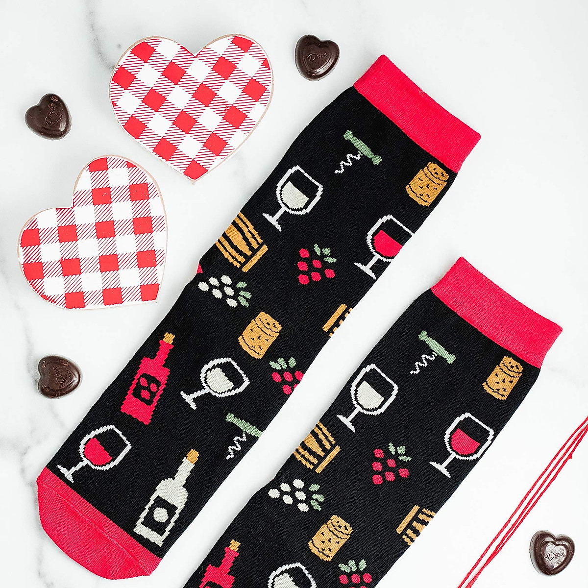 Lavley If You Can Read This, Bring Me Funny Socks - Novelty Gifts for Men, Women and Teens (US, Alpha, One Size, Regular, Regular, Bring Me Wine (Red Wine))