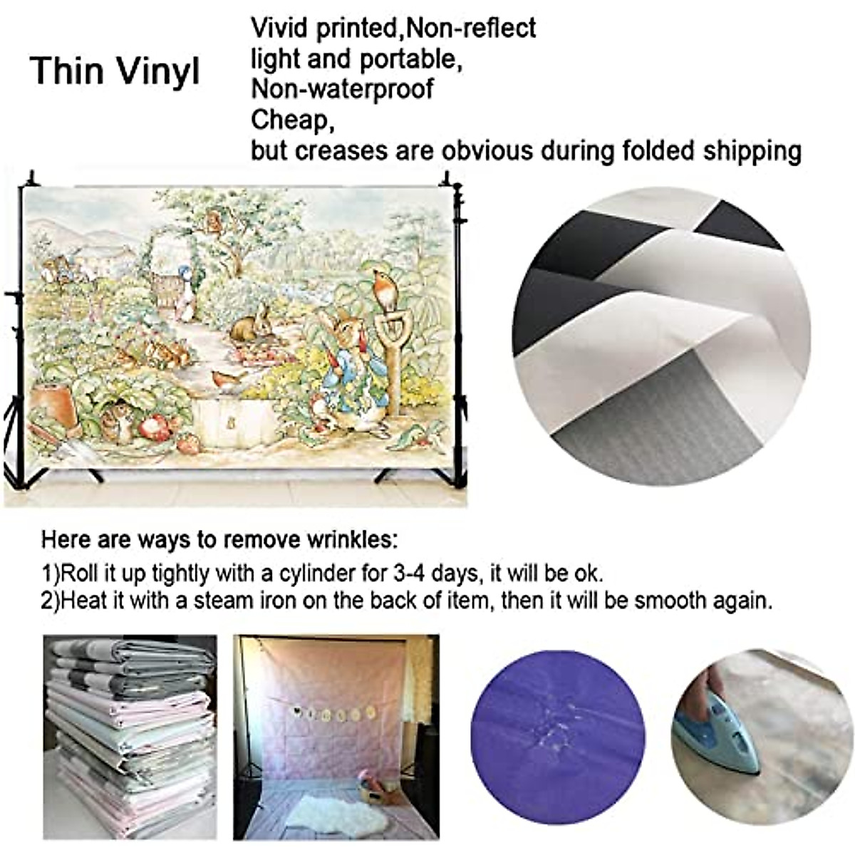 Rabbit Backdrops for Photography Baby Bunny Happy Birthday Party Decorations Background Spring Easter Photo Background Kids Newborn Party Supplies Custom Banner Video Studio Props