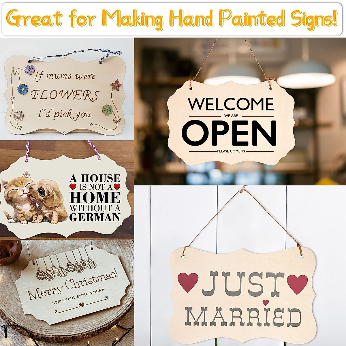 12Pcs Unfinished Wood Crafts, Rectangle-Shaped Wood Plaque for Carfts, DIY Wood Sign for Door Hanger, Wood Burning, Painting, St. Patrick's Day Crafts Home Decor, 8.8 x 5.7 Inches