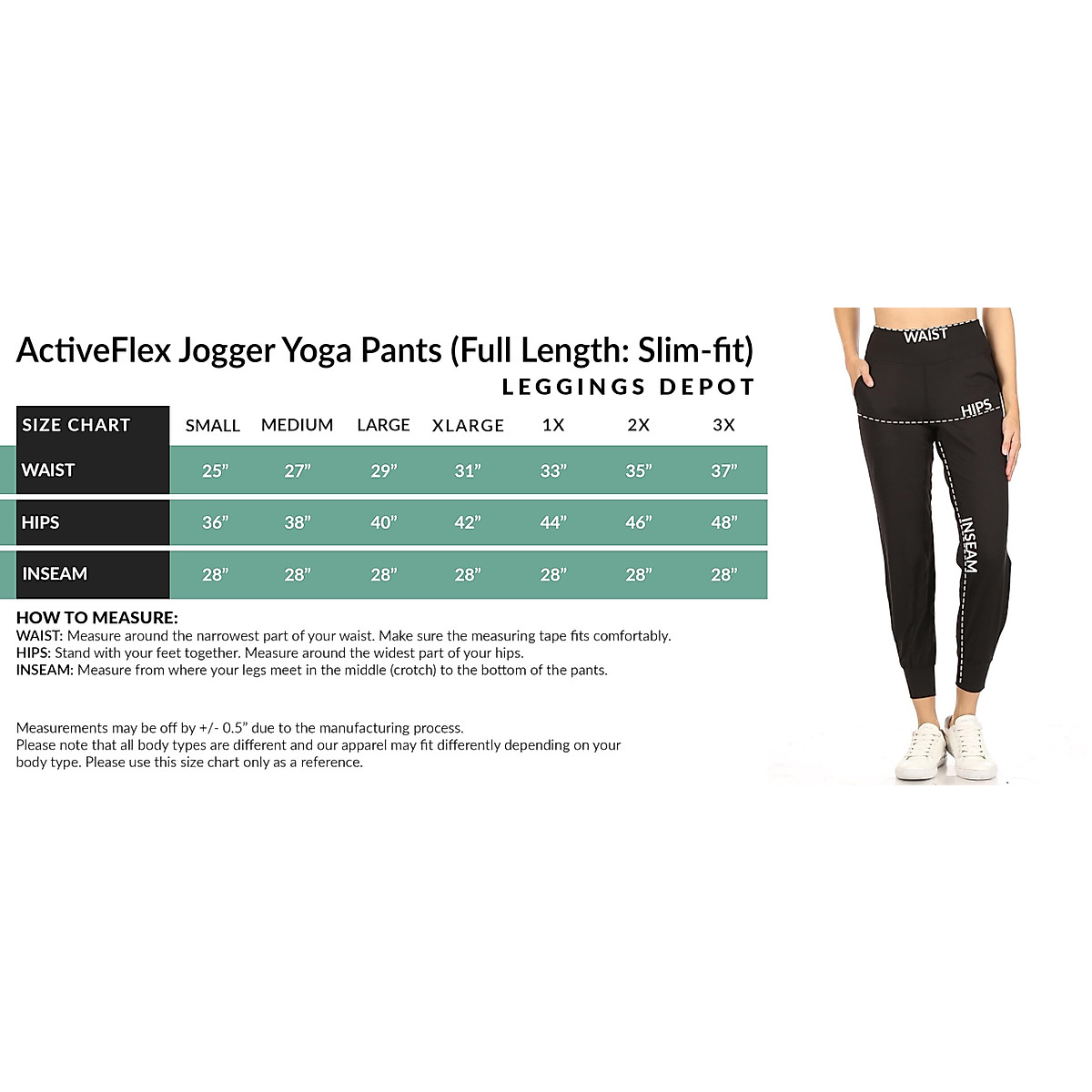 Leggings Depot ActiveFlex Jogger Yoga Pants with Pockets (Full Length, Black, Medium)