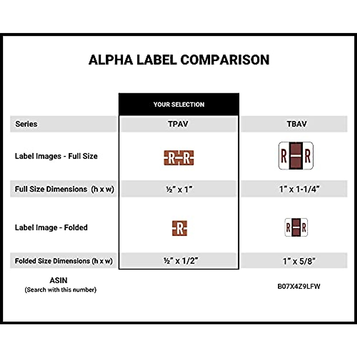 Doctor Stuff - File Folder Labels, Alphabet Letter R, TAB Products - TPAV Series Compatible Alpha Stickers, Brown, 1" x 1-1/4", 500/Roll