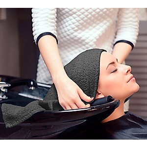 Towel and Linen Mart Grey Salon Towels, Pack of 12 (Not Bleach Proof, 16 x 27 Inches) Highly Absorbent Towels for Hand, Salon, Gym, Beauty, Spa, and Home Hair Care (Grey) 12 Pack