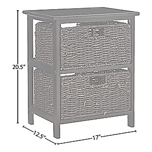 Winsome Omaha Storage/Organization, 2 Baskets, Black/Chocolate