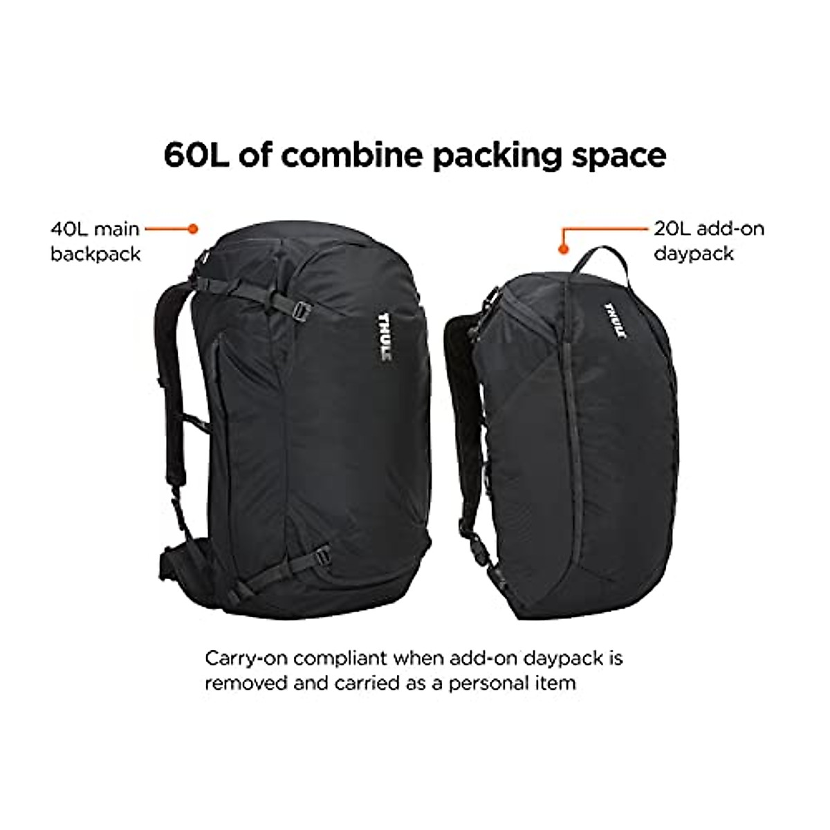 Thule Landmark 60L Travel Pack, Obsidian