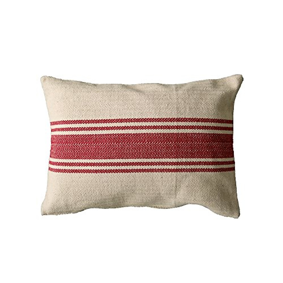 Creative Co-Op Cotton Canvas Red Stripe Pillow (Pack of 1)