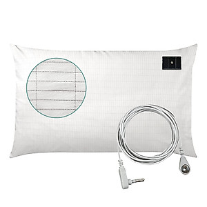 Grounding Pillowcase with Grounding Connection Cord Silver Fiber for Better Sleep Connection, Anxiety and Snore Relief 20 30inch 1pc