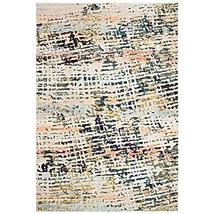 SAFAVIEH Madison Collection Accent Rug - 2'2" x 4', Beige & Navy, Modern Abstract Design, Non-Shedding & Easy Care, Ideal for High Traffic Areas in Entryway, Living Room, Bedroom (MAD454A)