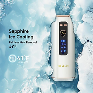 MEGELIN X PRO IPL Hair Removal for Women and Men, 21J Sapphire Cooling System Permanent Lase Hair Removal Device with Unlimited Flashes, Painless at-Home Remover for Facial Bikini Lines Legs Arms