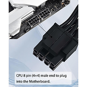 COMeap CPU Cable for Corsair PSUs, CPU 8 Pin Male to CPU 8 Pin (4+4 Detachable) Male EPS-12V Motherboard Power Adapter for Thermaltake ARESGAME Power Supply 25-inch(63cm)