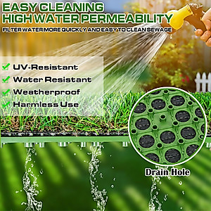 GLOBREEN Interlocking Artificial Grass Tiles 9 Pack, 12" x 12" Squares Fake Turf Grass Tiles Self-Draining for Deck, Patio, Dogs, Balcony, Backyard, Indoor Outdoor Flooring Decor