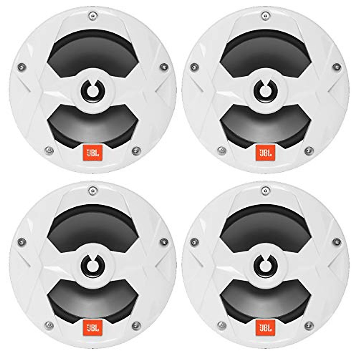2 Pairs (QTY 4) of OEM Replacement 6.5" 2-Way Marine Audio Multi-Element Speakers (White)